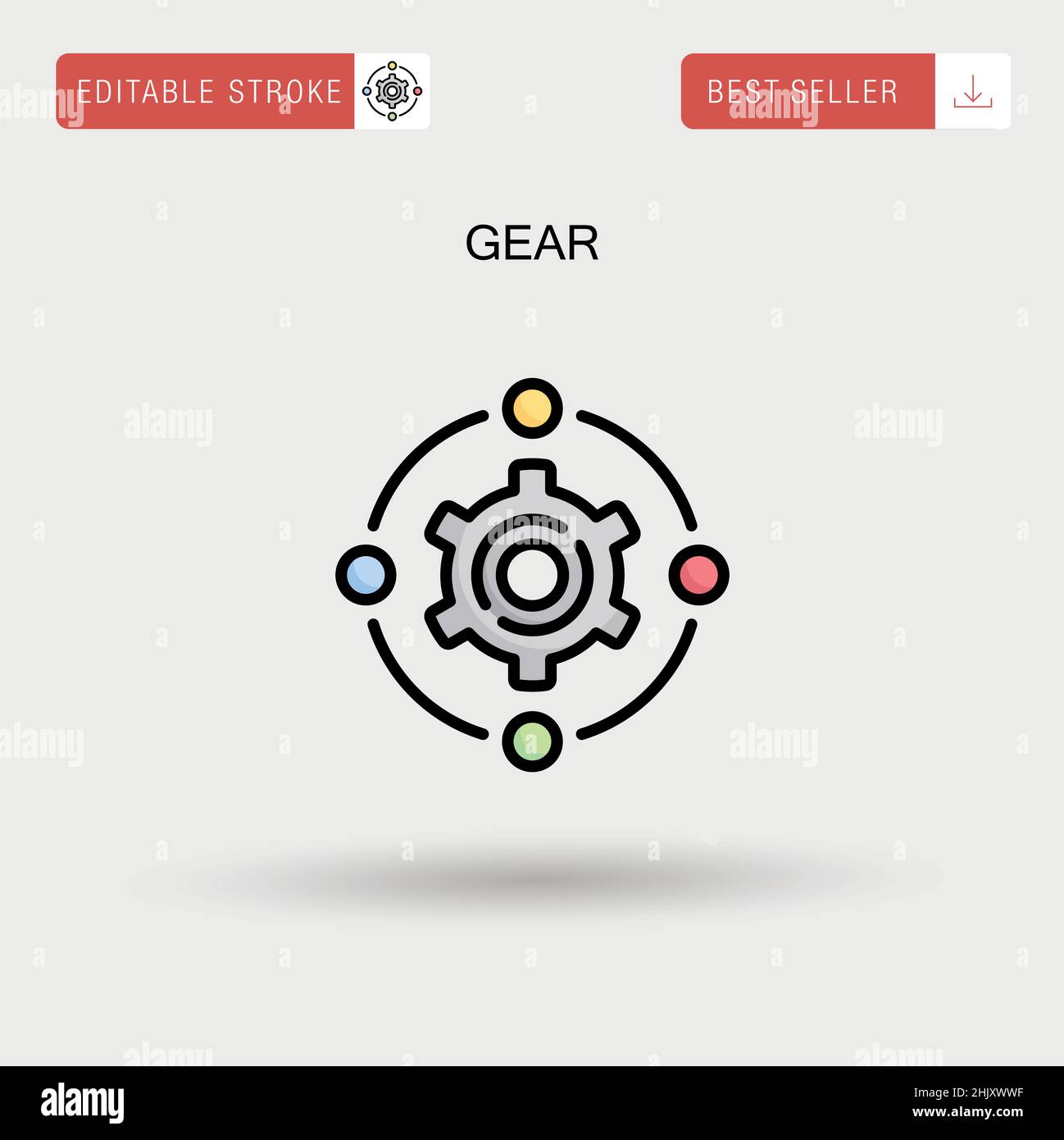 Gear Simple vector icon Stock Vector Image & Art - Alamy