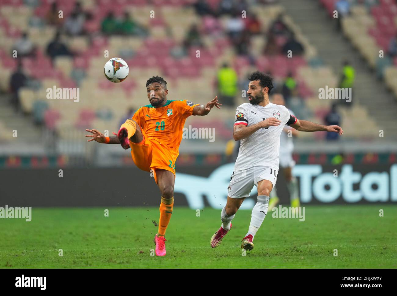 Douala, Cameroon, January, 26, 2022: Mohamed Salah (captain) of Egypt ...