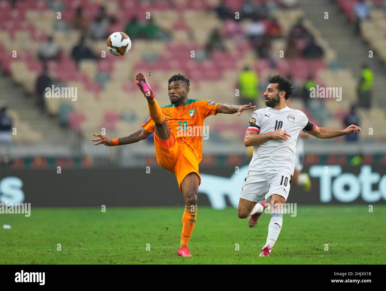 Douala, Cameroon, January, 26, 2022: Mohamed Salah (captain) of Egypt ...