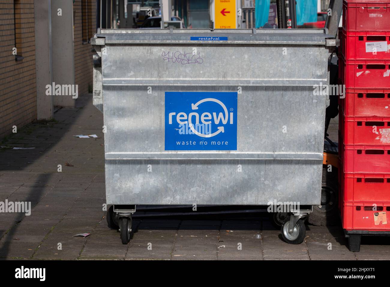 Renewi Garbage Container At Amsterdam The Netherlands 30-1-2022 Stock ...