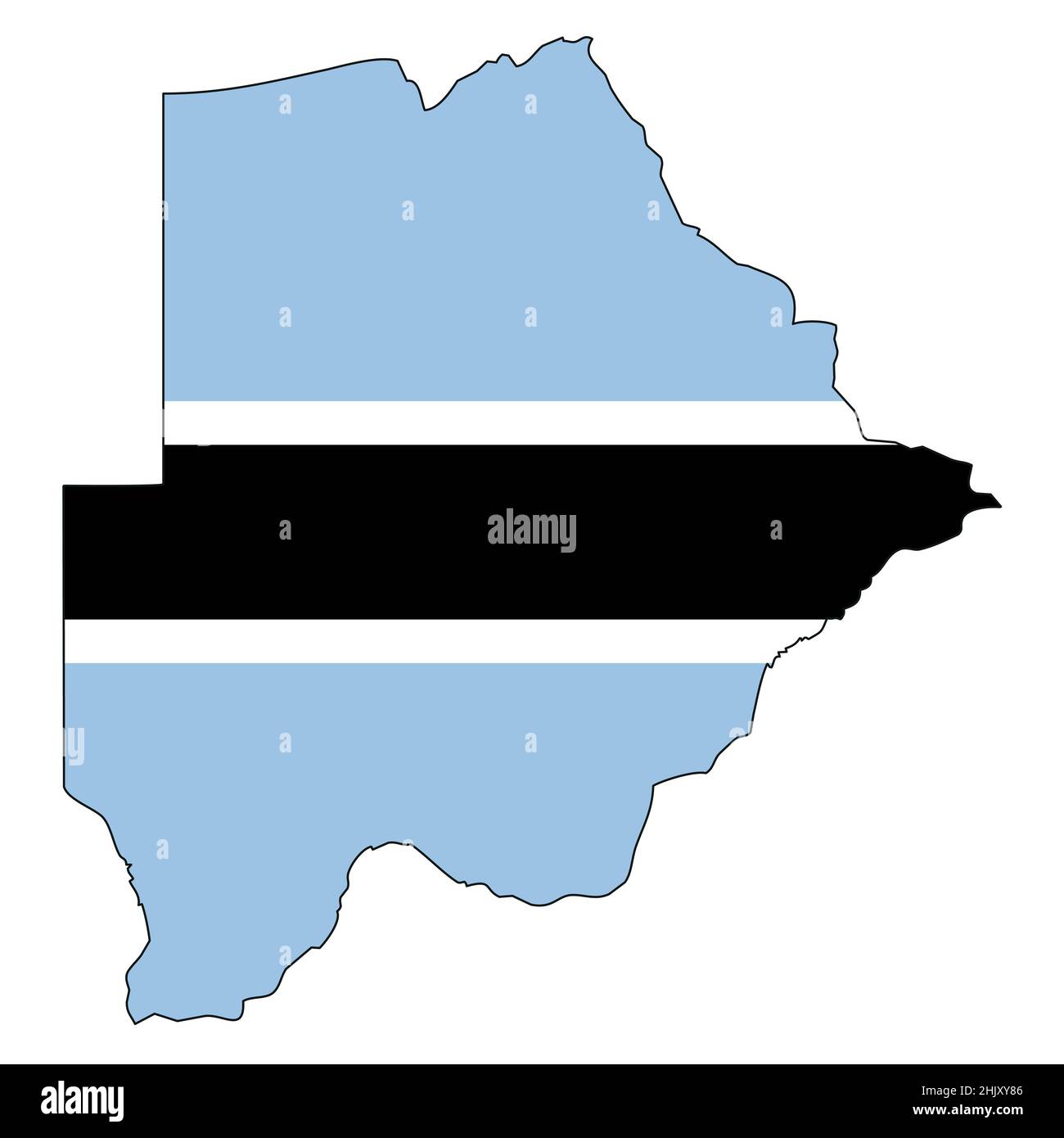 Botswana map with flag - outline of a state with a national flag Stock ...