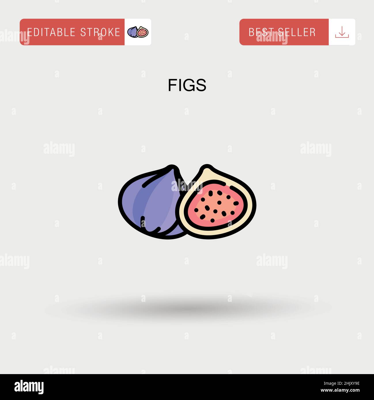 Isolated figs cut fresh Stock Vector Images - Alamy