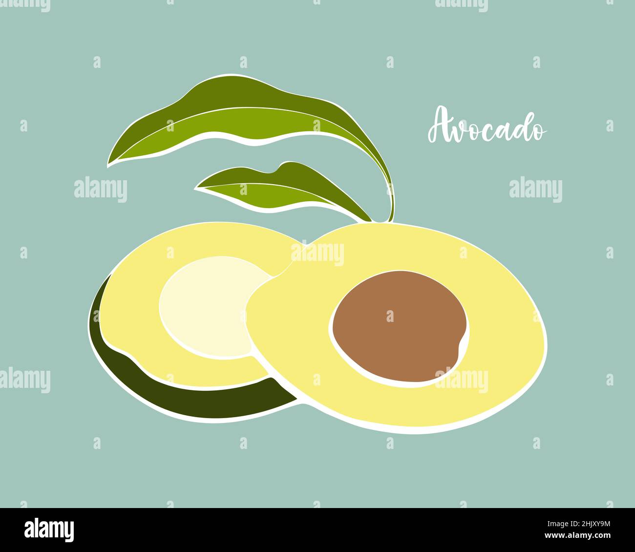 Avocado vitamin icon outline Stock Vector Images - Alamy