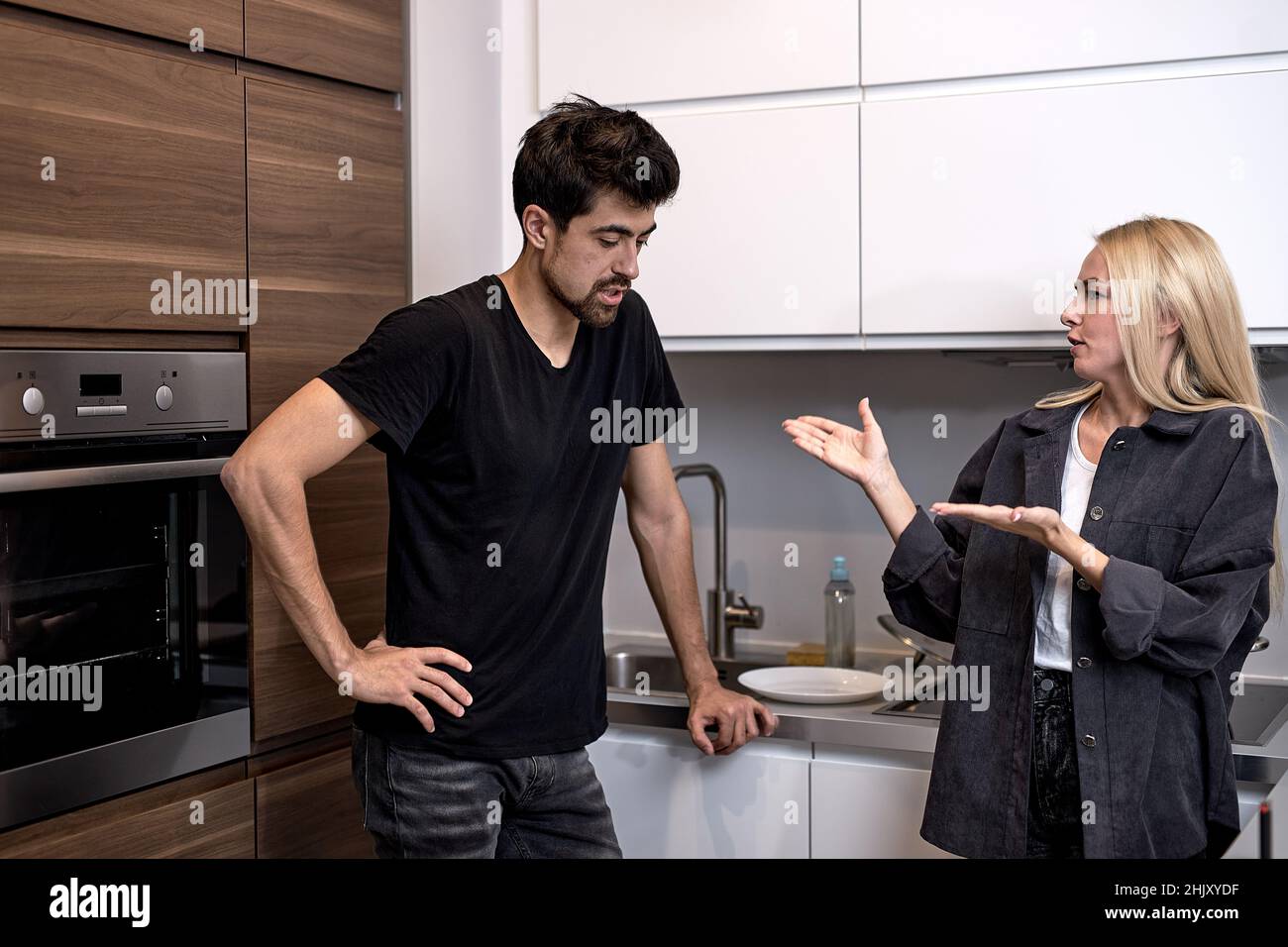 Woman scolding husband hi-res stock photography and images - Alamy