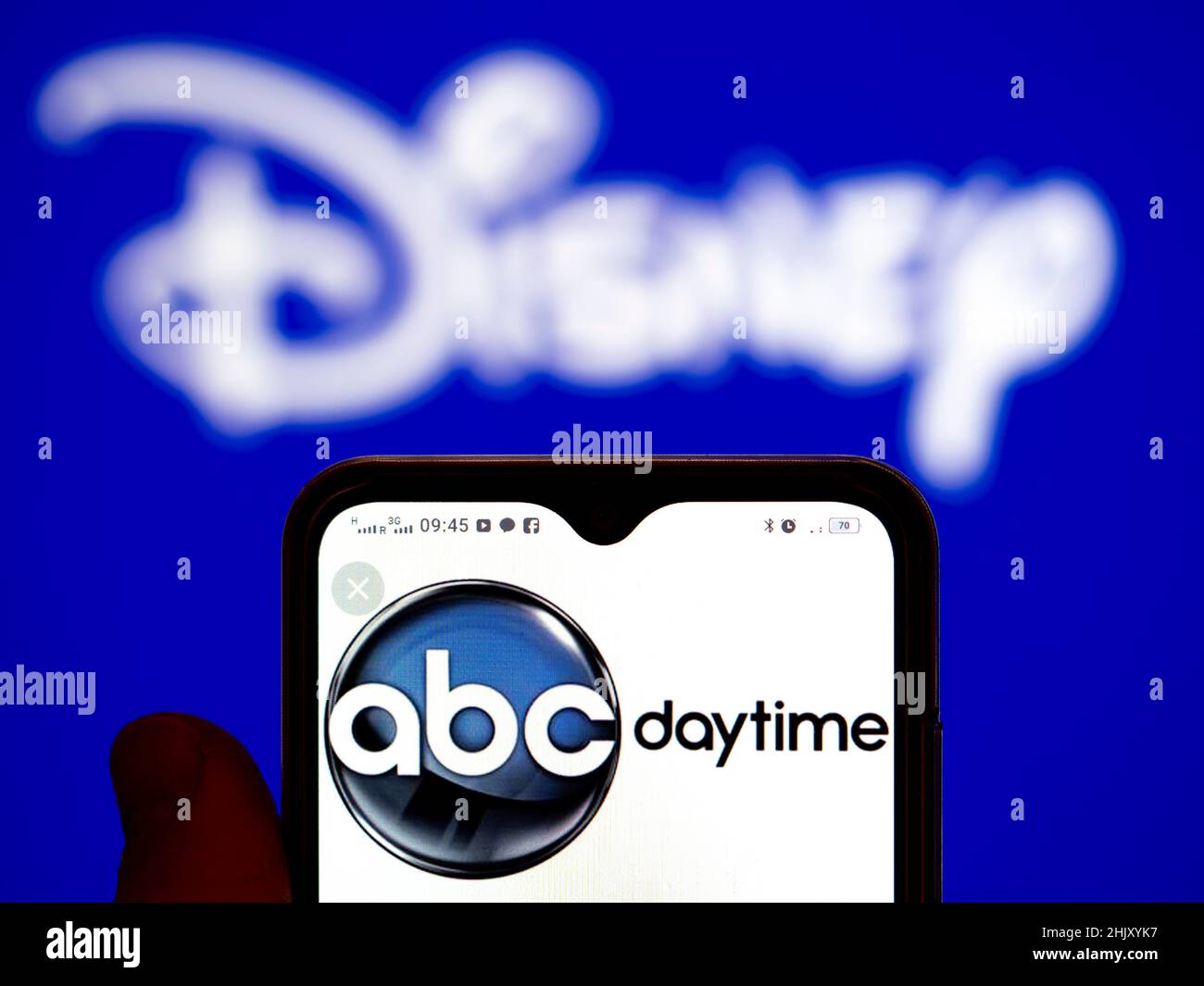 In this photo illustration, the ABC Daytime logo is displayed on a ...