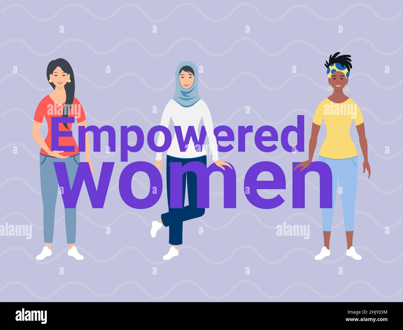 Women of different nationalities and cultures together. Union of ...