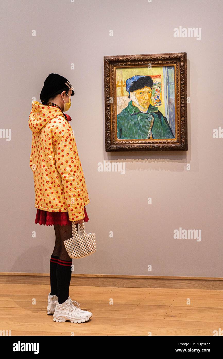 LONDON, UK. 1 February 2022. Self Portrait with bandaged ear, Arles ...