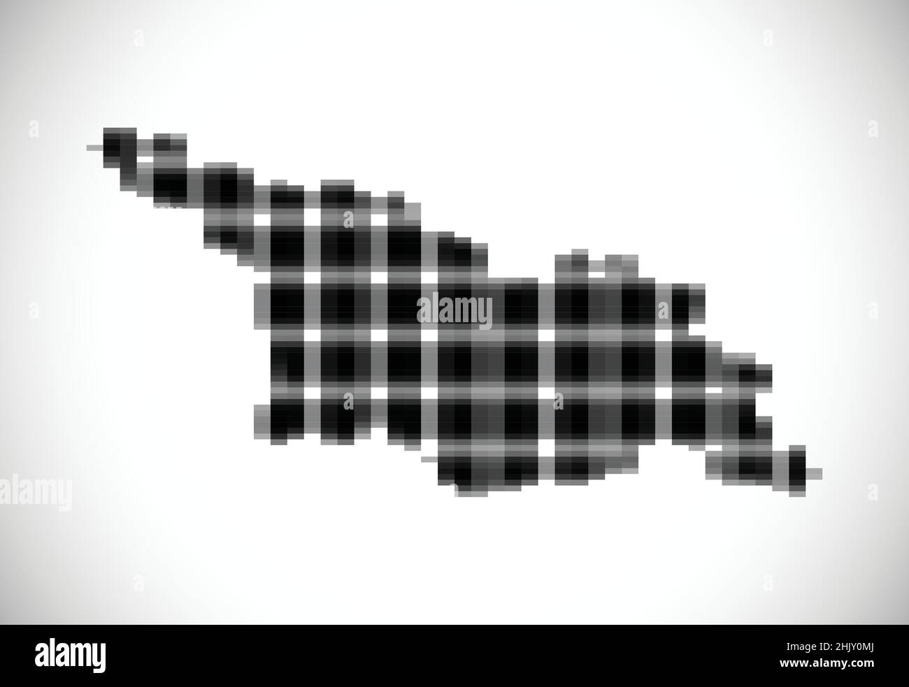 Pixel map of Georgia. The dotted map is on white background. Vector ...