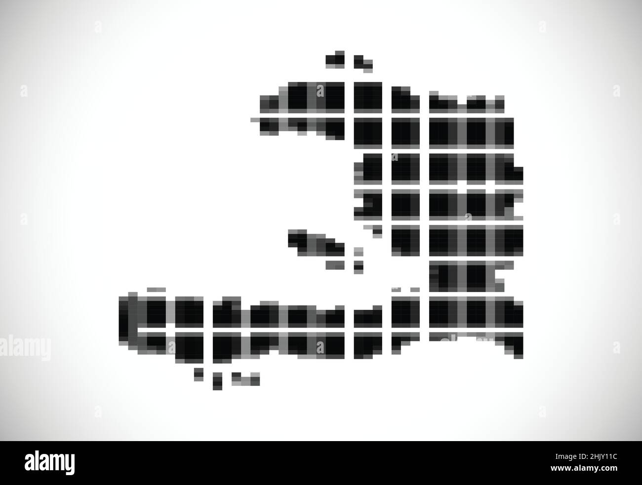 Pixel map of Haiti. The dotted map is on white background. Vector ...
