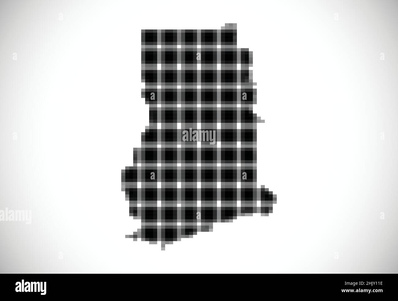 Pixel map of Ghana. The dotted map is on white background. Vector ...