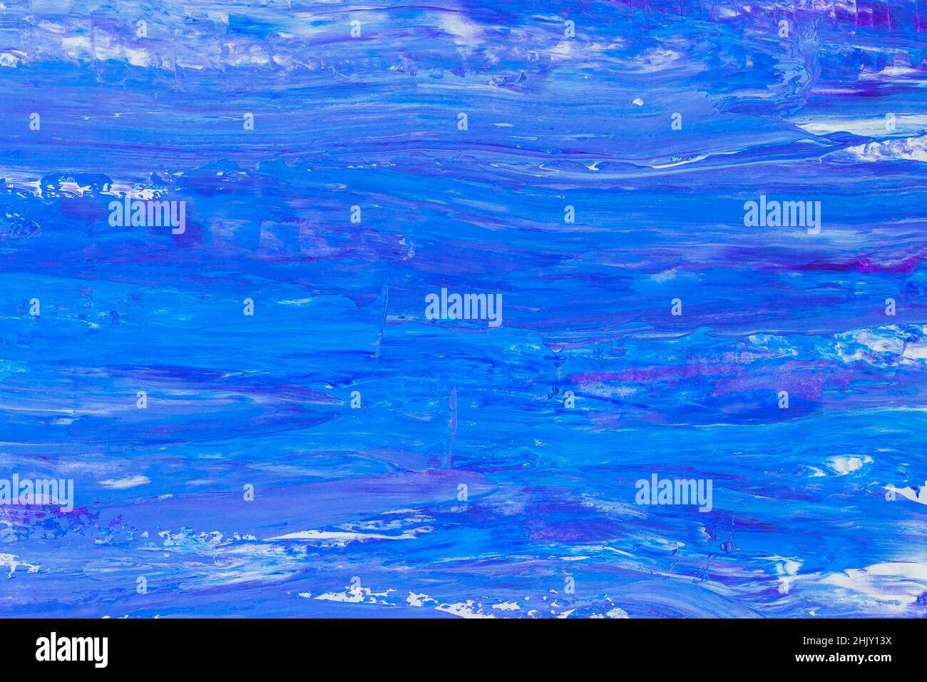 Mixed blue acrylic texture background with ink stains, spots. Acrylic ...
