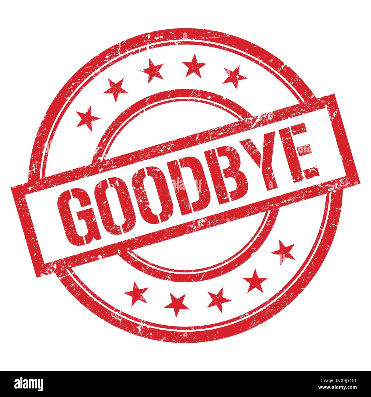 GOODBYE text written on red round vintage rubber stamp Stock Photo - Alamy