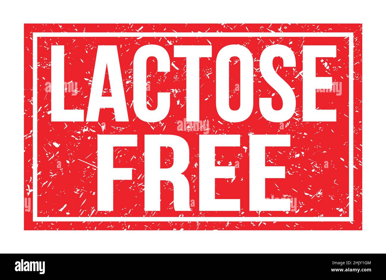 LACTOSE FREE, words written on red rectangle stamp sign Stock Photo - Alamy