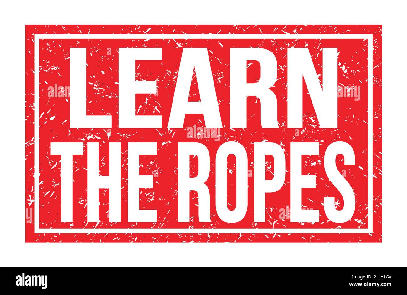 LEARN THE ROPES, words written on red rectangle stamp sign Stock Photo ...