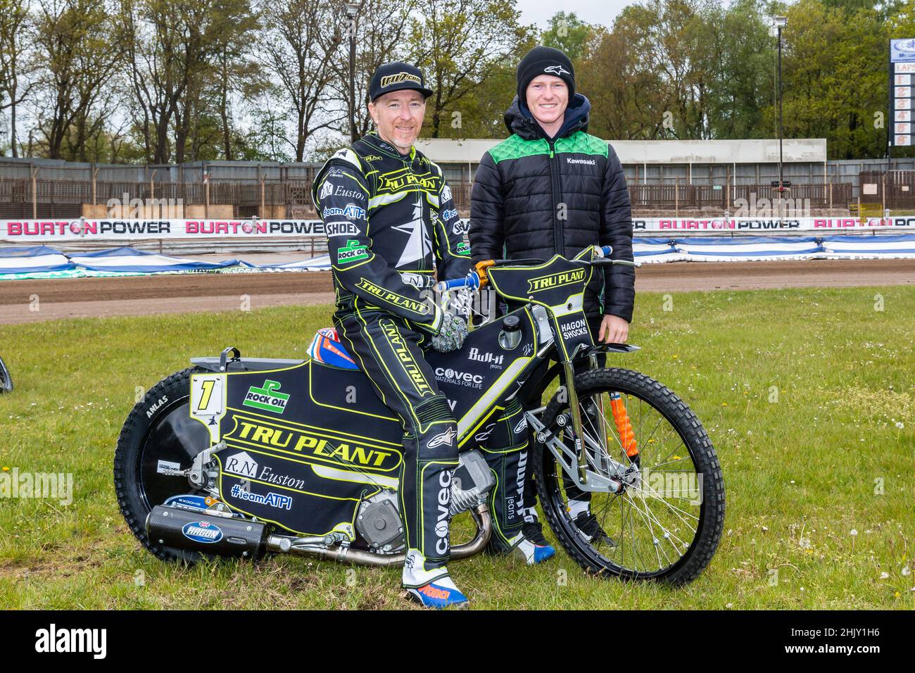 Jason Crump (left) with son Seth Crump. Ipswich Witches Speedway press ...