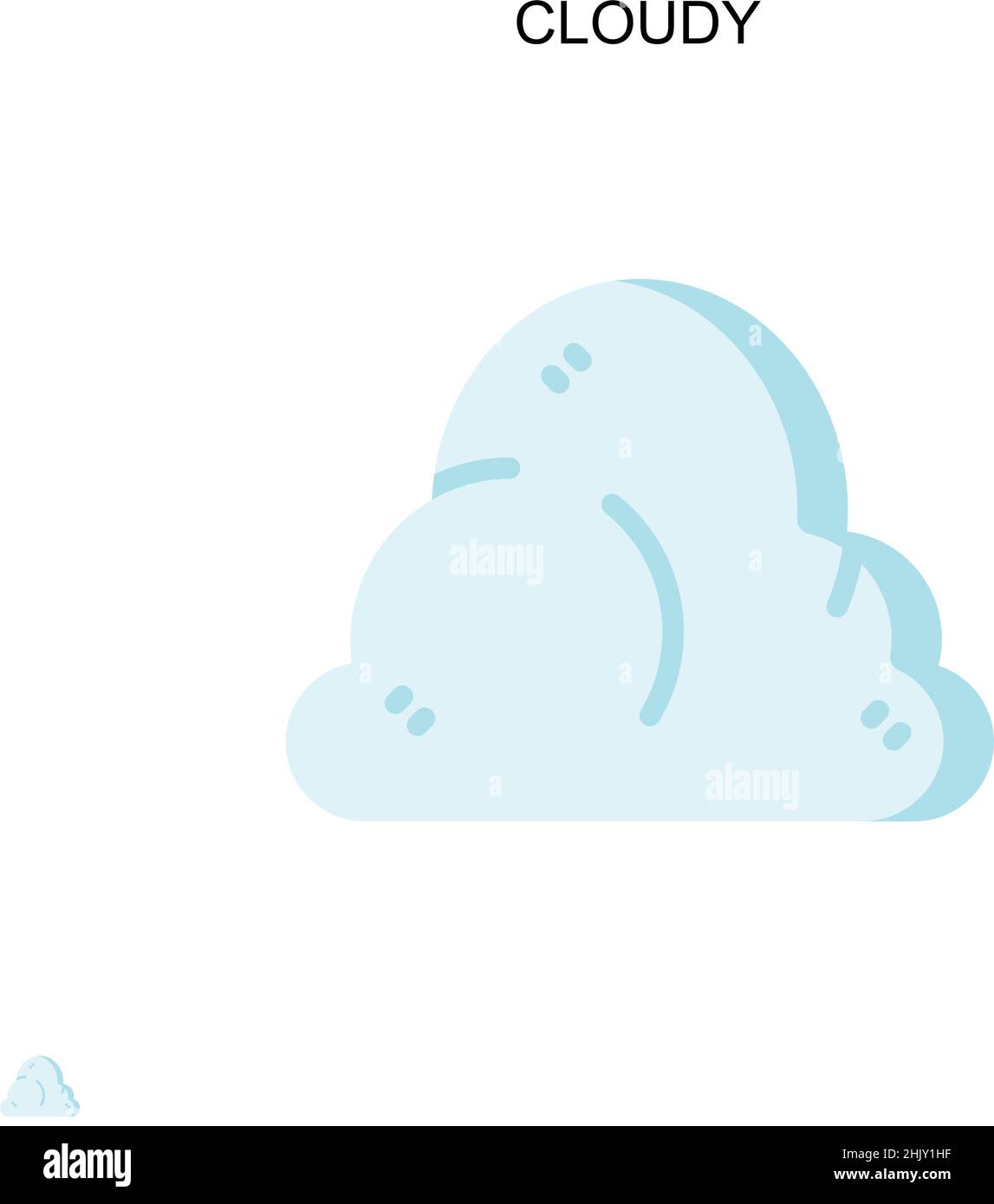 Cloudy Simple vector icon. Illustration symbol design template for web ...