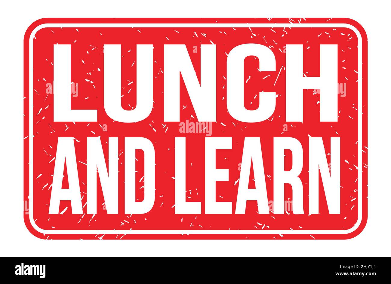 LUNCH AND LEARN, words written on red rectangle stamp sign Stock Photo ...