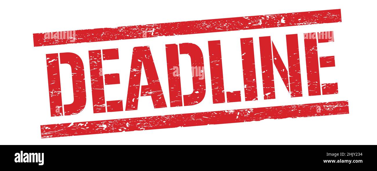 Deadline word on red Cut Out Stock Images & Pictures - Alamy