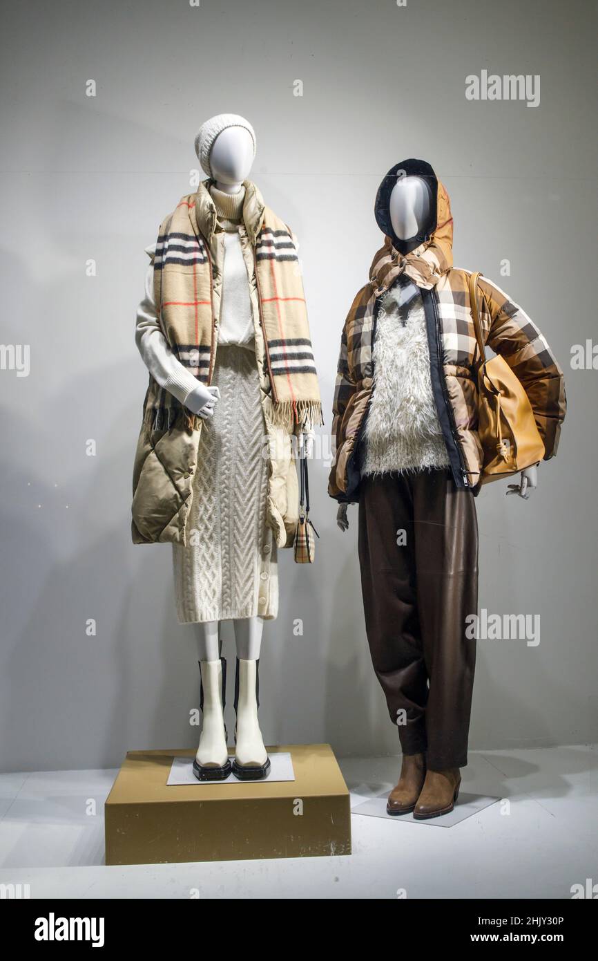 Moscow, Russia -30 January 2022, Male and female mannequin in Tsum's ...