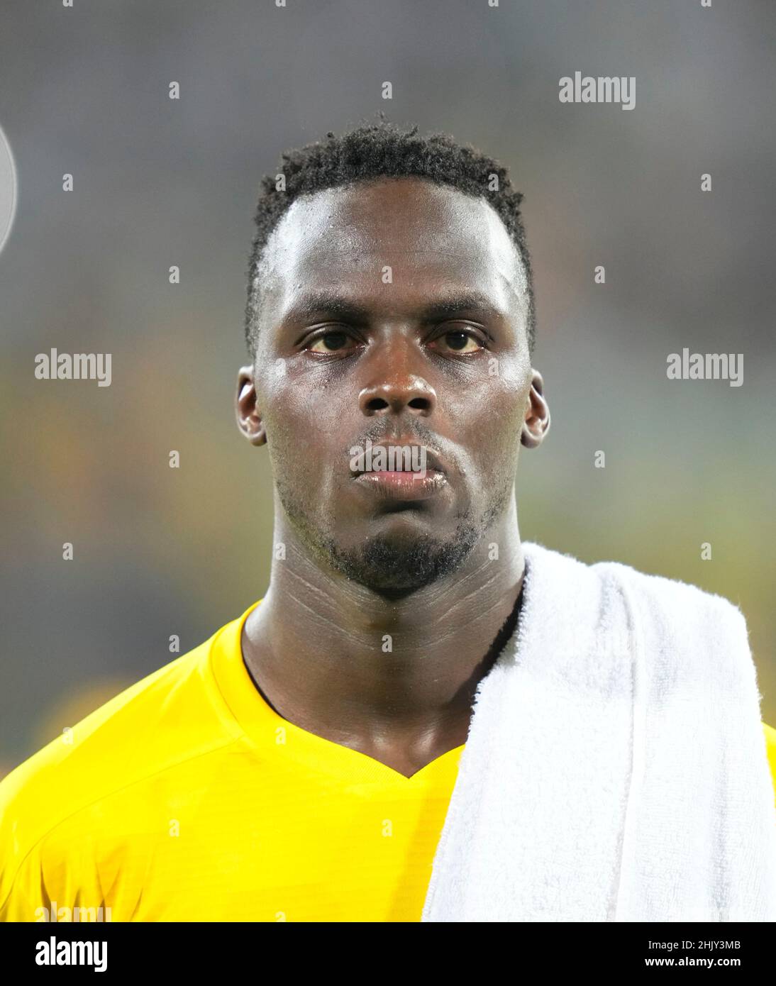 Yaounde, Cameroon, January, 30, 2022: Ã‰douard Mendy of Senegal during Senegal versus Equatorial ...