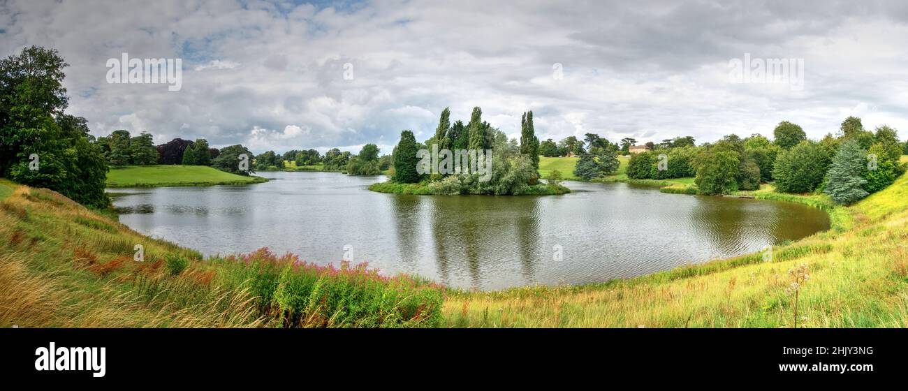 Beautiful panoramic view of a lake in the UK Stock Photo - Alamy