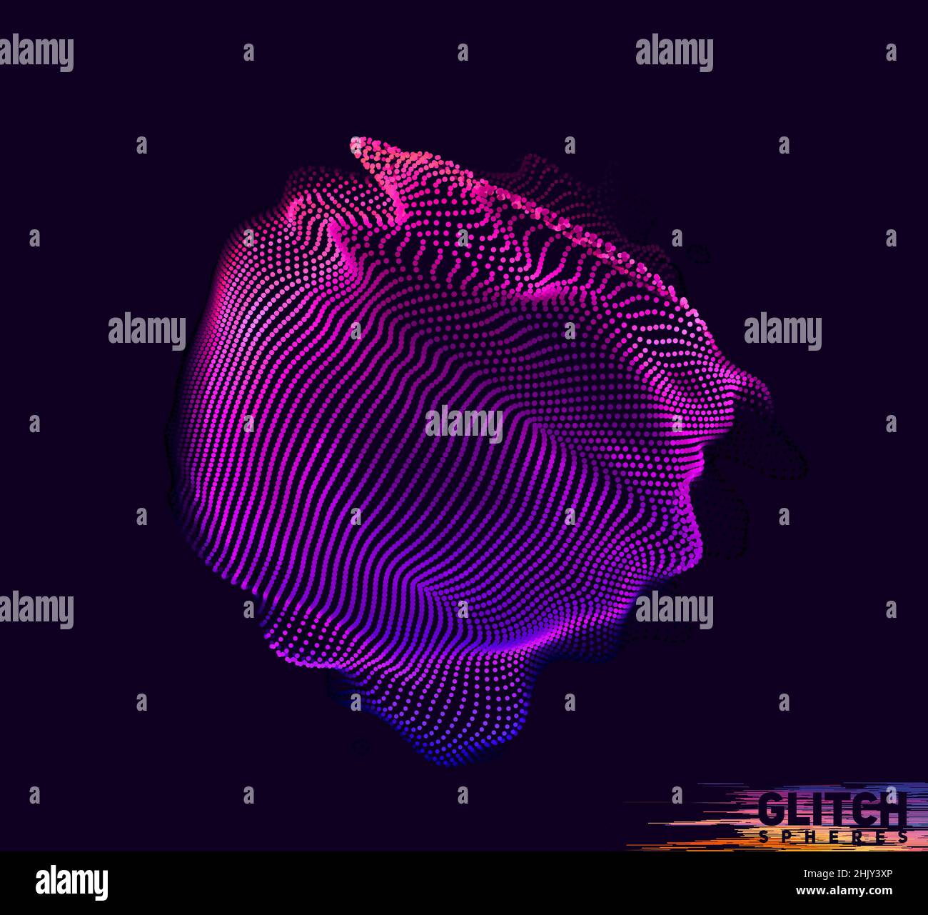 Abstract vector colorful mesh on dark background. Futuristic style card ...