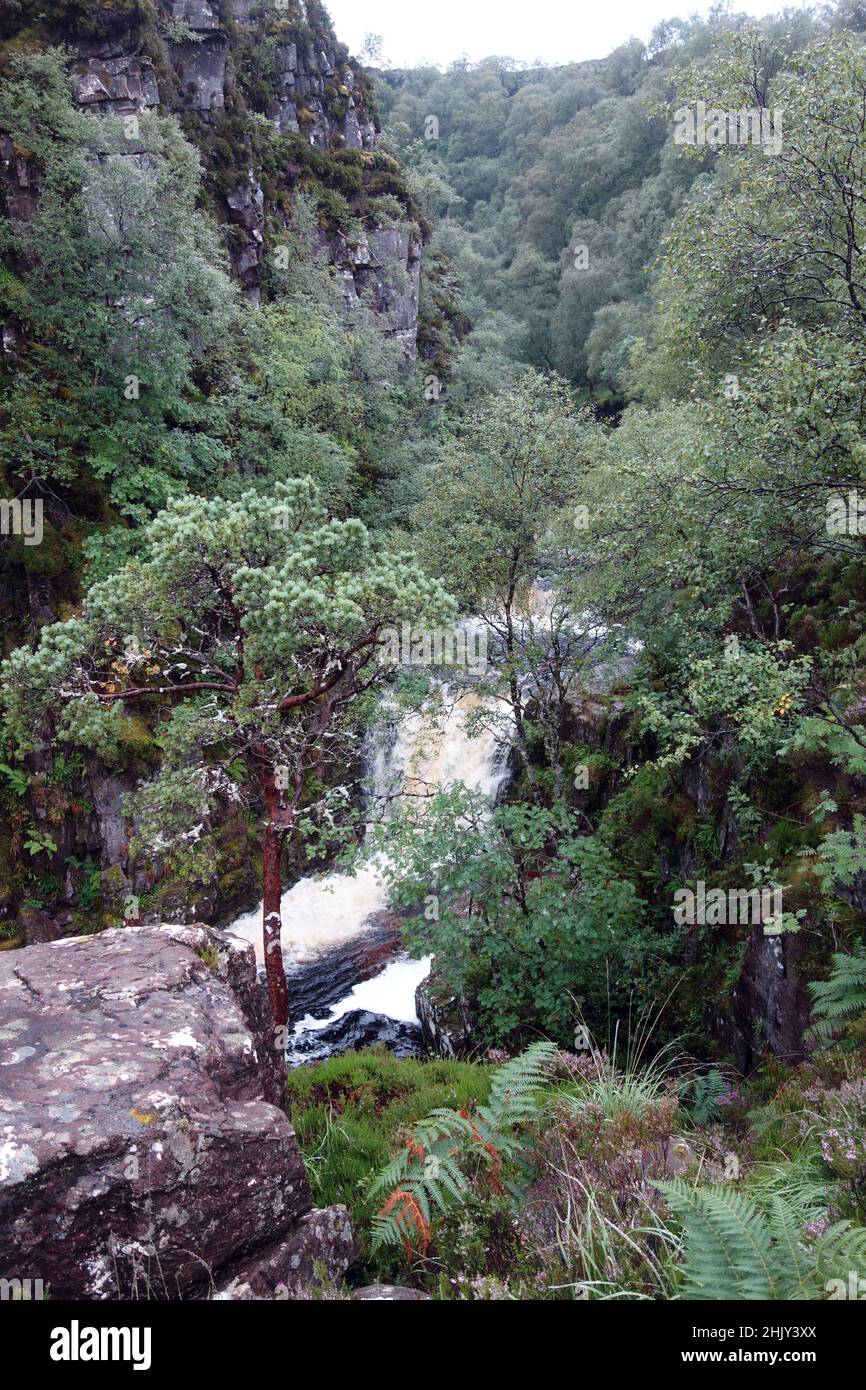 Ardessie Waterfalls and Gorge from Path to the Scottish Mountain ...