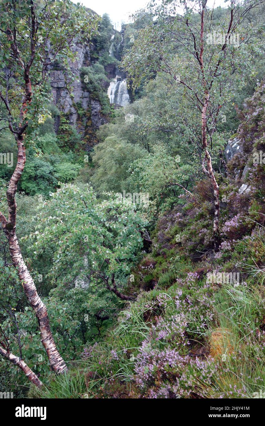 Ardessie Waterfalls and Gorge from Path to the Scottish Mountain ...