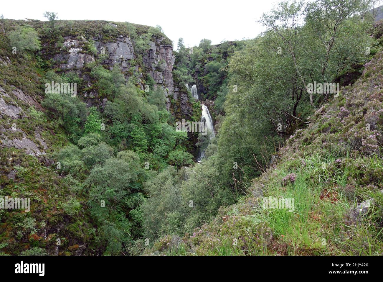 Ardessie Waterfalls and Gorge from Path to the Scottish Mountain ...