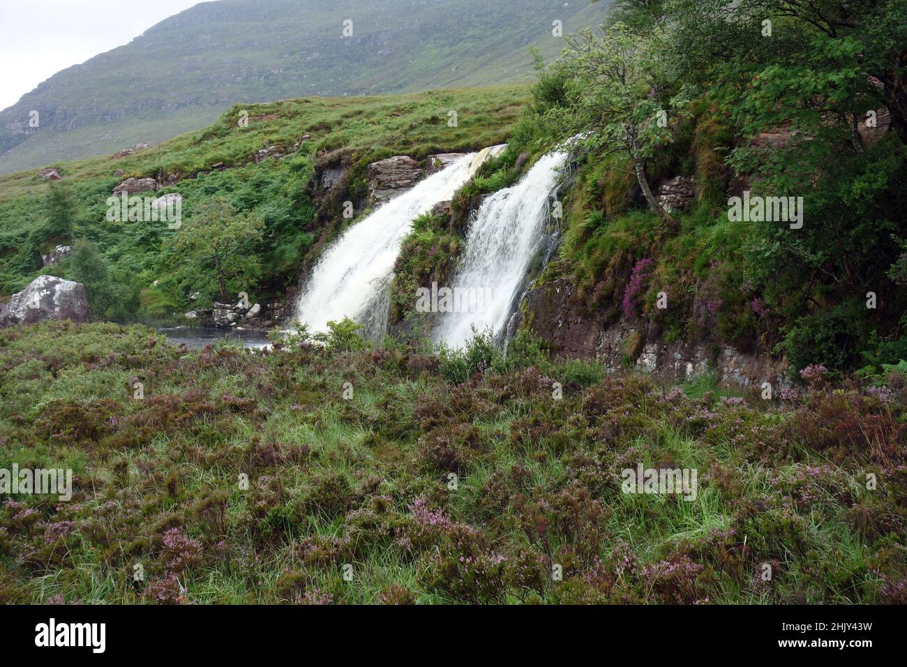Ardessie Waterfalls and Gorge from Path to the Scottish Mountain ...
