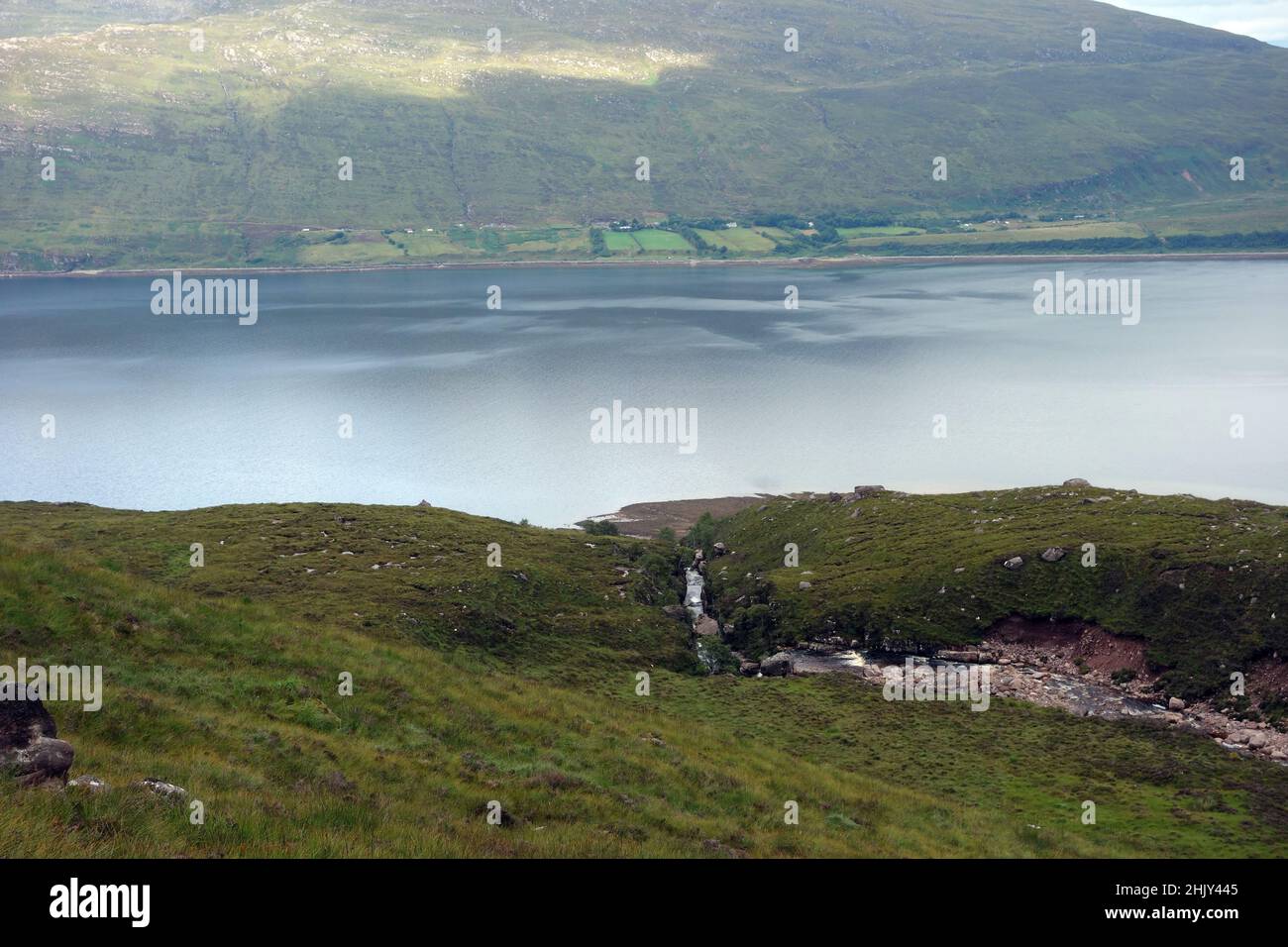 Top of Ardessie Waterfalls and Gorge from Path to the Scottish Mountain ...