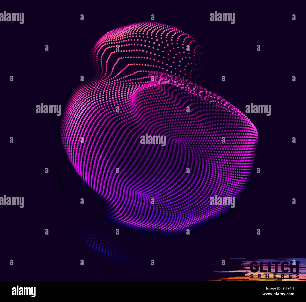 Abstract vector colorful mesh on dark background. Futuristic style card ...