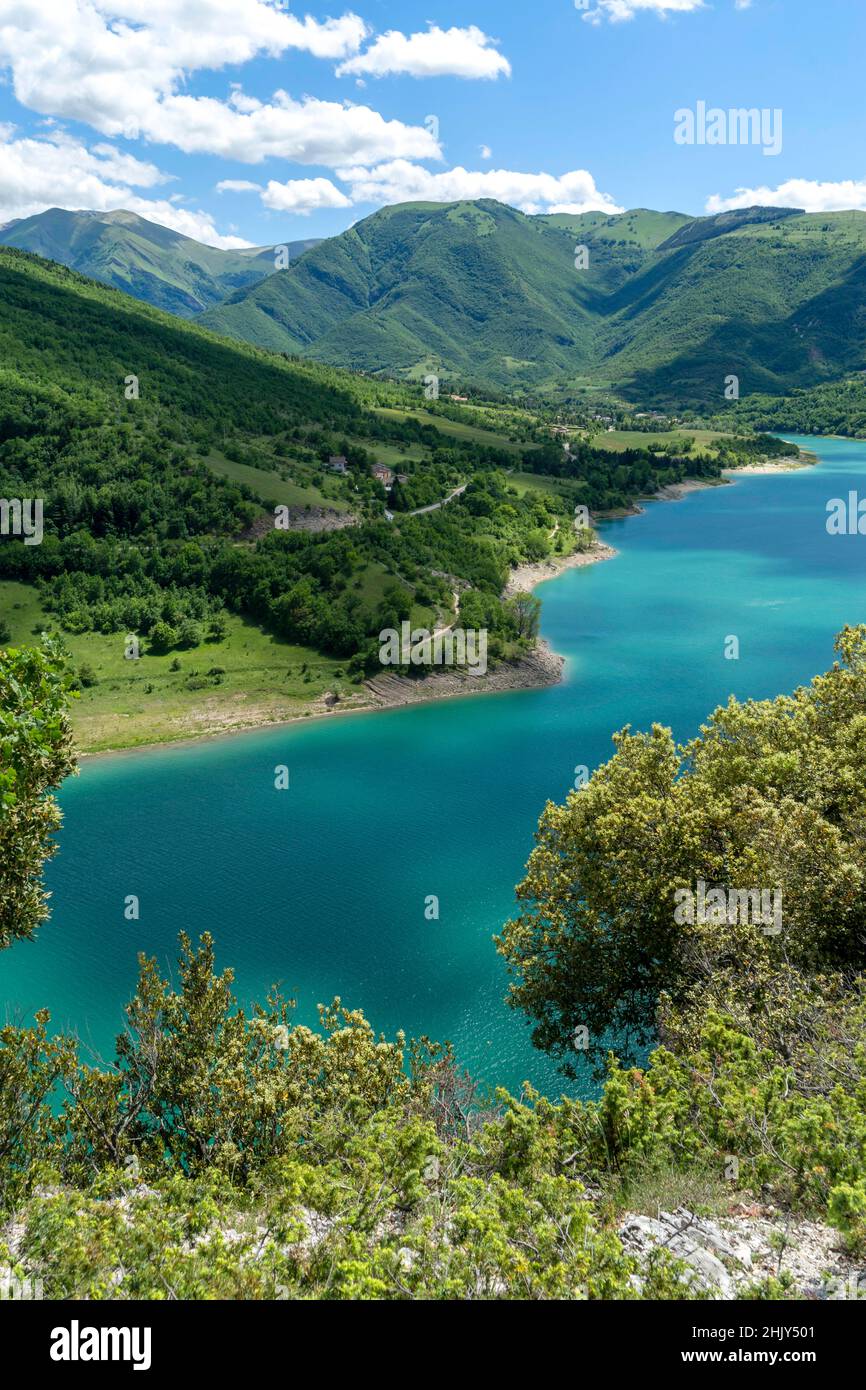 Monti Sibillini National Park, View of Lake Fiastra, Marche, Italy ...