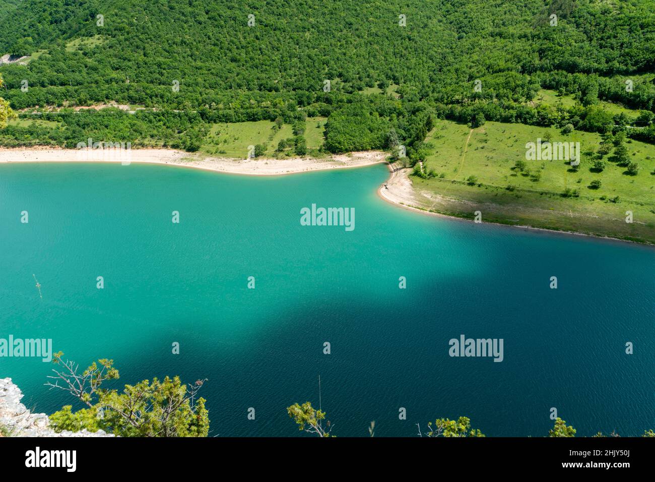 Monti Sibillini National Park, View of Lake Fiastra, Marche, Italy ...