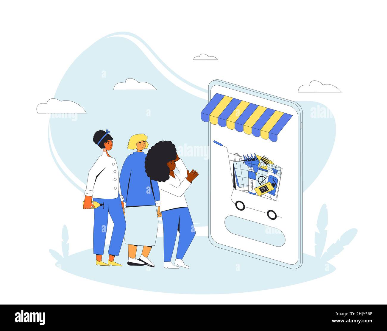 Online shop teenager Stock Vector Images - Alamy