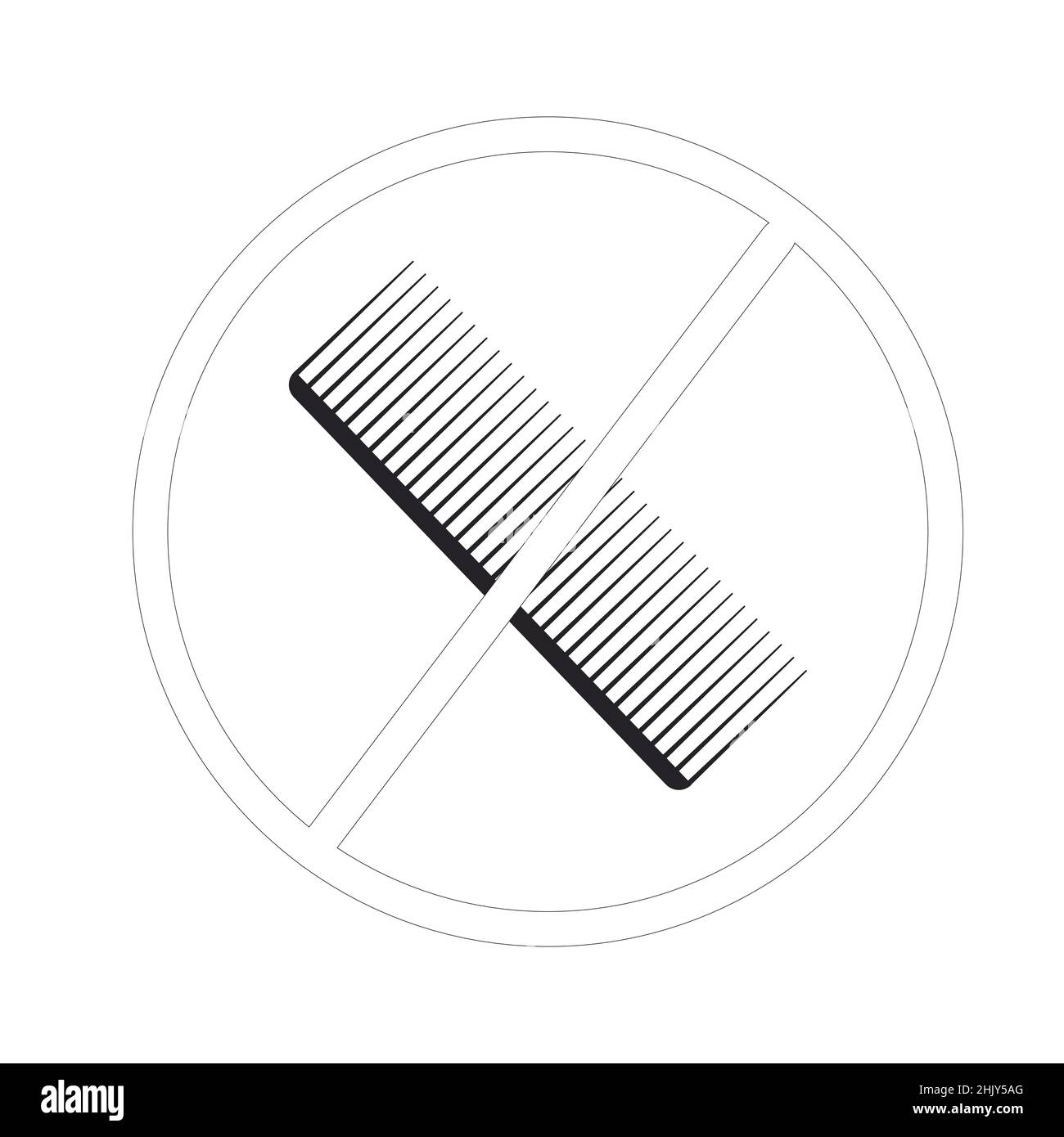 Comb hair comb sign. Avoid to brush hair symbol. Vector illustration ...