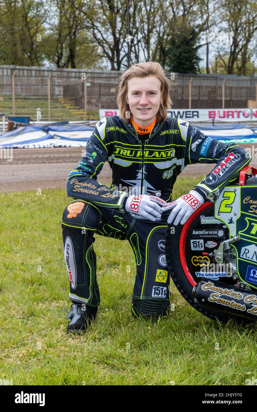 Drew Kemp. Ipswich Witches Speedway press day. 14 May 2021 Stock Photo ...