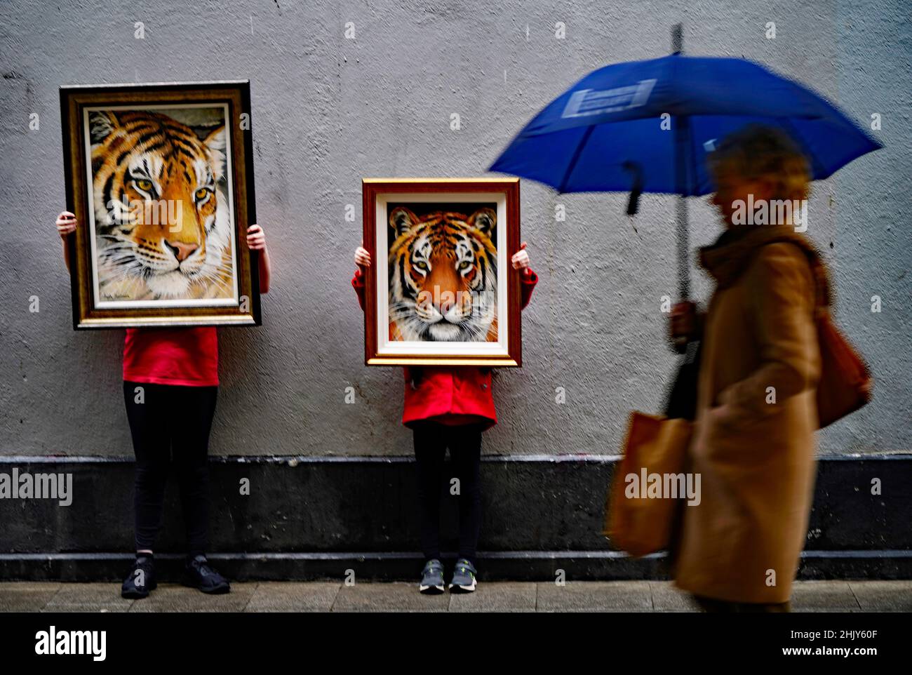 (Left-right) Tara (10) and Aoife (7) Mooney from Ashbourne in Co Meath ...