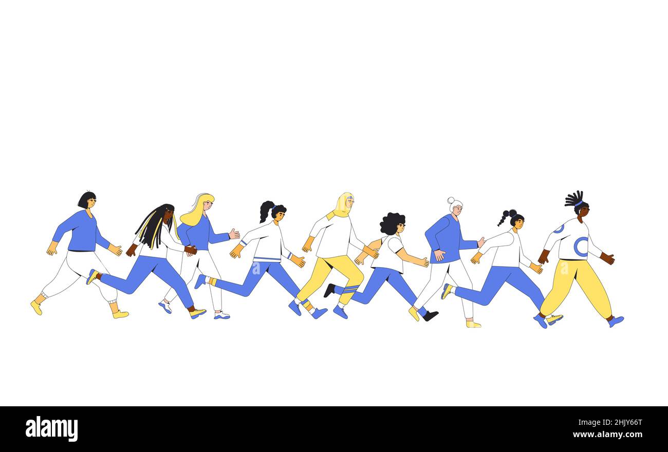 Group female athletes various ages hi-res stock photography and images ...