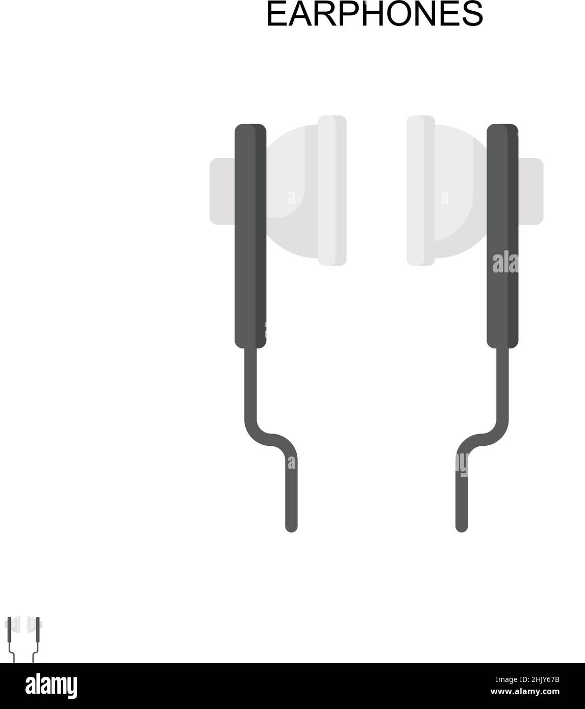 Earphones Simple vector icon. Illustration symbol design template for ...