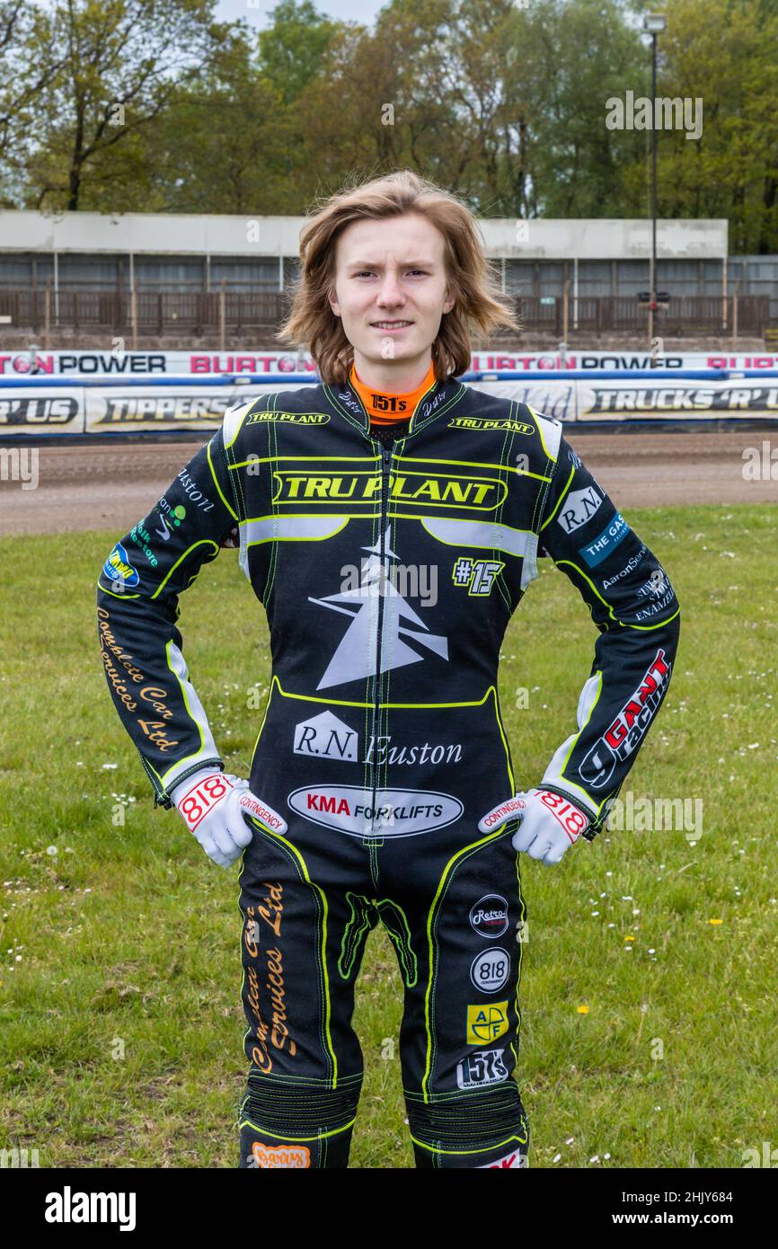 Drew Kemp. Ipswich Witches Speedway press day. 14 May 2021 Stock Photo ...