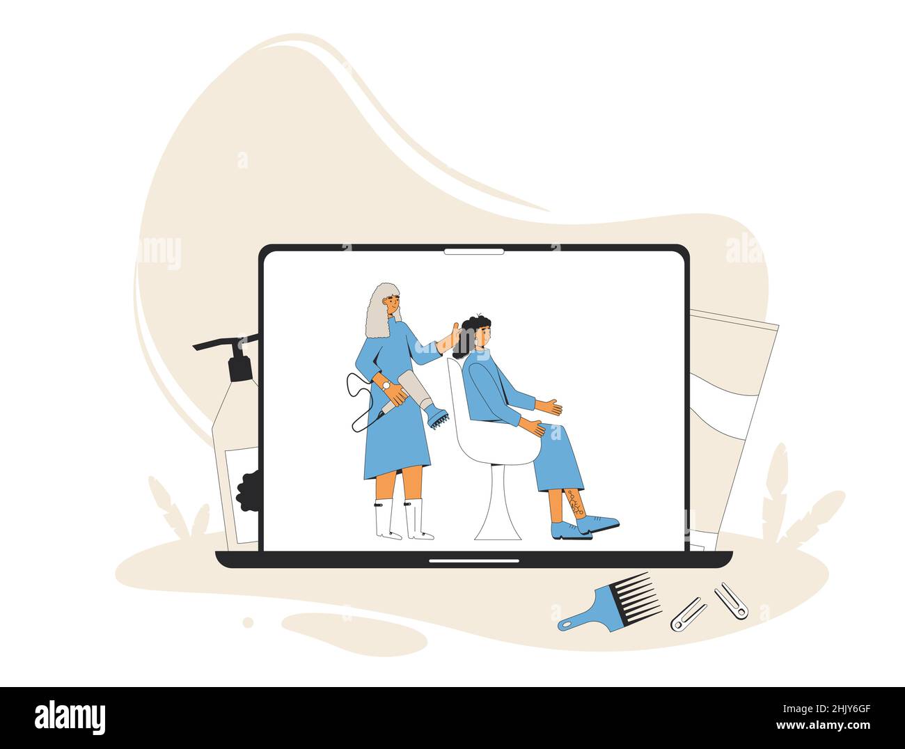 Online Hair salon courses. Tutorial for Hairstylists with hairdryer and ...