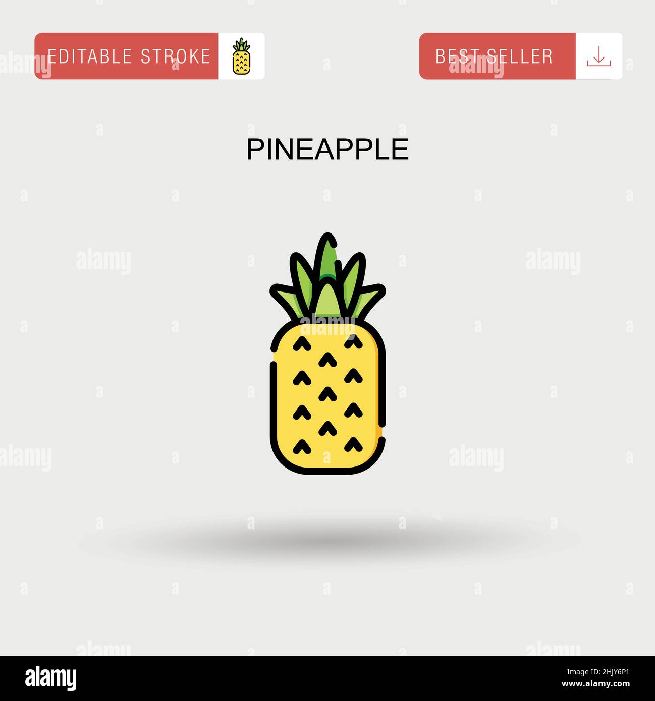 Pineapple Simple vector icon Stock Vector Image & Art - Alamy