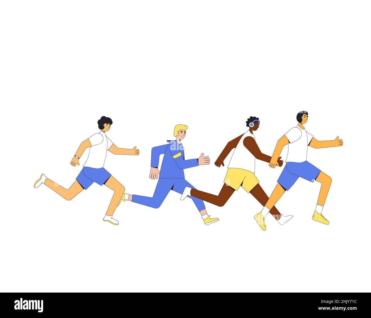 Multiracial group athlete Stock Vector Images - Alamy