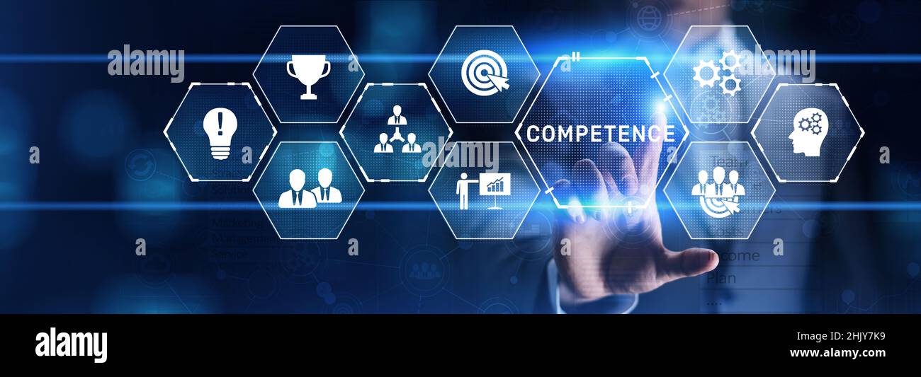 Competence skills personal development business education concept Stock ...