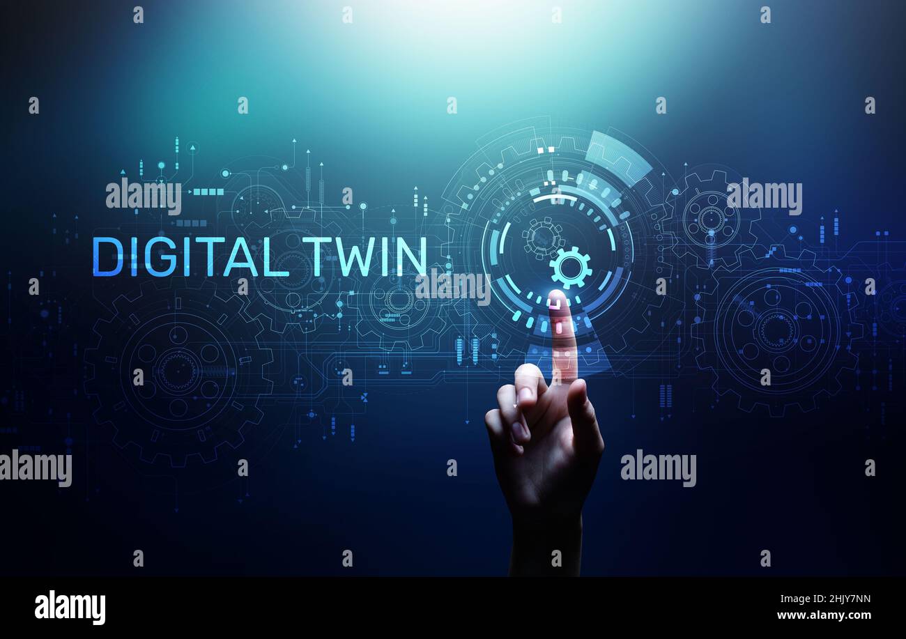 Digital twin industrial process modeling software technology concept ...