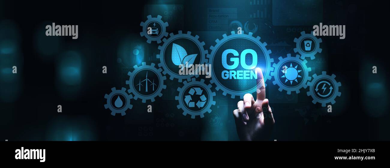 Go green renewable energy recycling zero waste ecology lean concept ...
