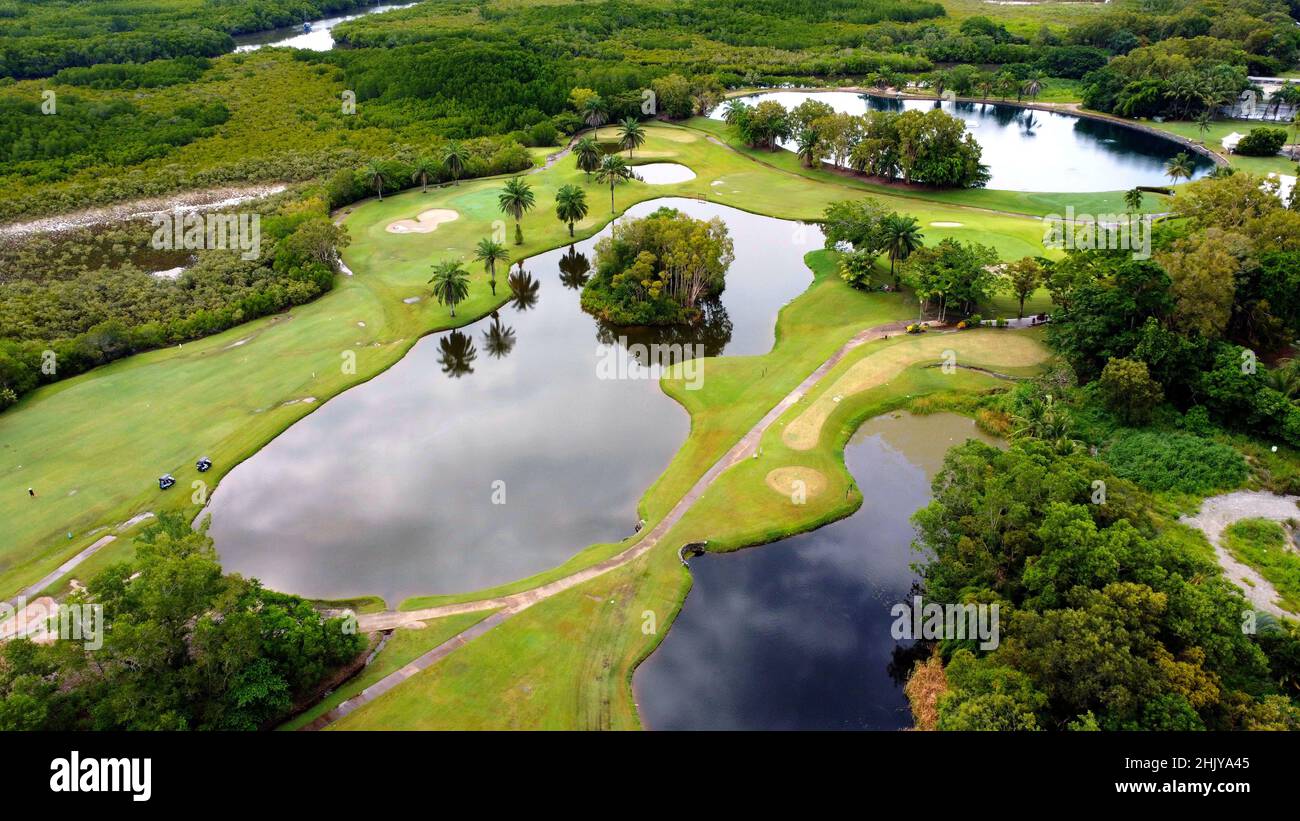 Scenic golf course and lakes in far north Queensland Stock Photo - Alamy