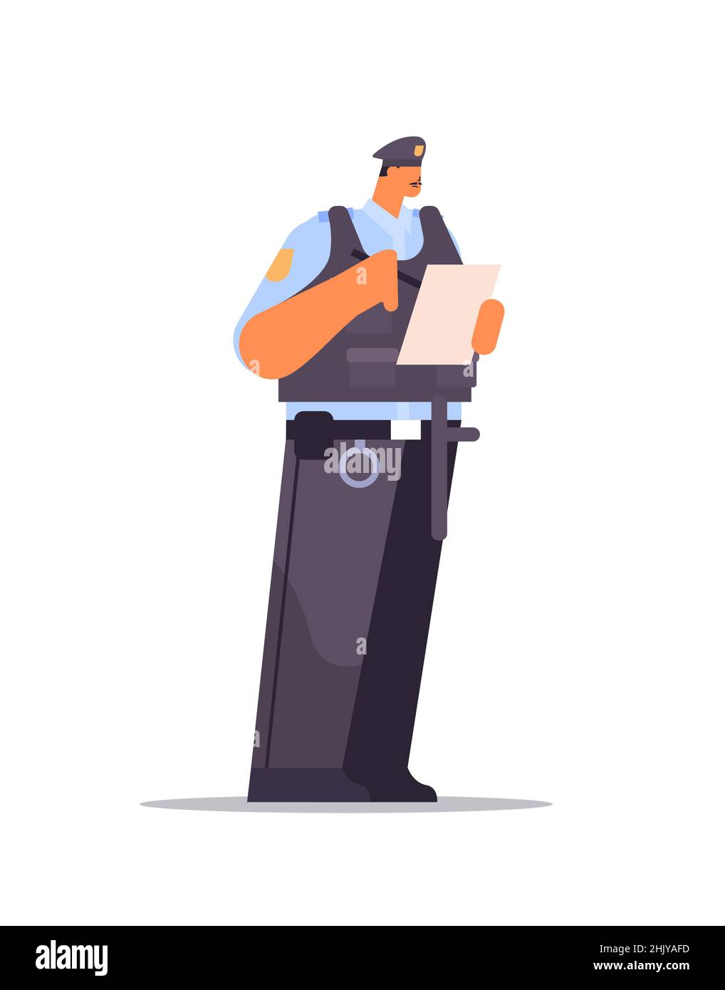 police officer writing report parking fine policeman in uniform ...