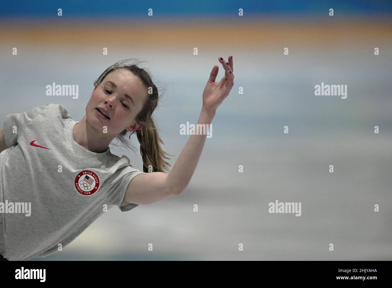 Beijing, China. 01st Feb, 2022. Figure skater Mariah Bell of the USA ...